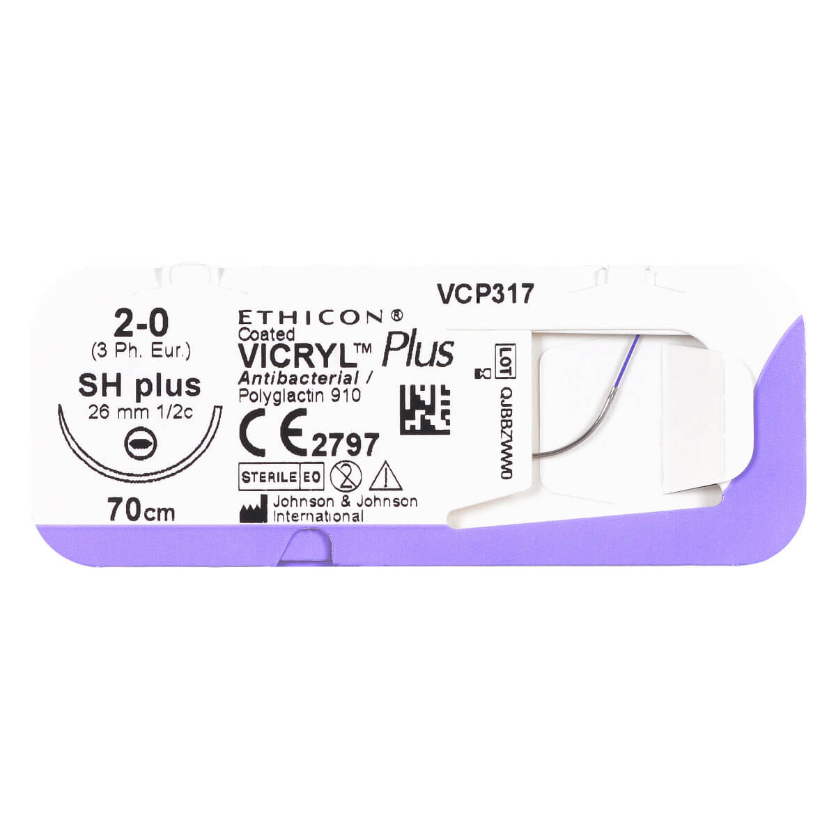 Ethicon VICRYL Plus (Polyglactin 910) Nahtmaterial USP 3/0 (EP 2), 70 cm und V7 26 mm online kaufen